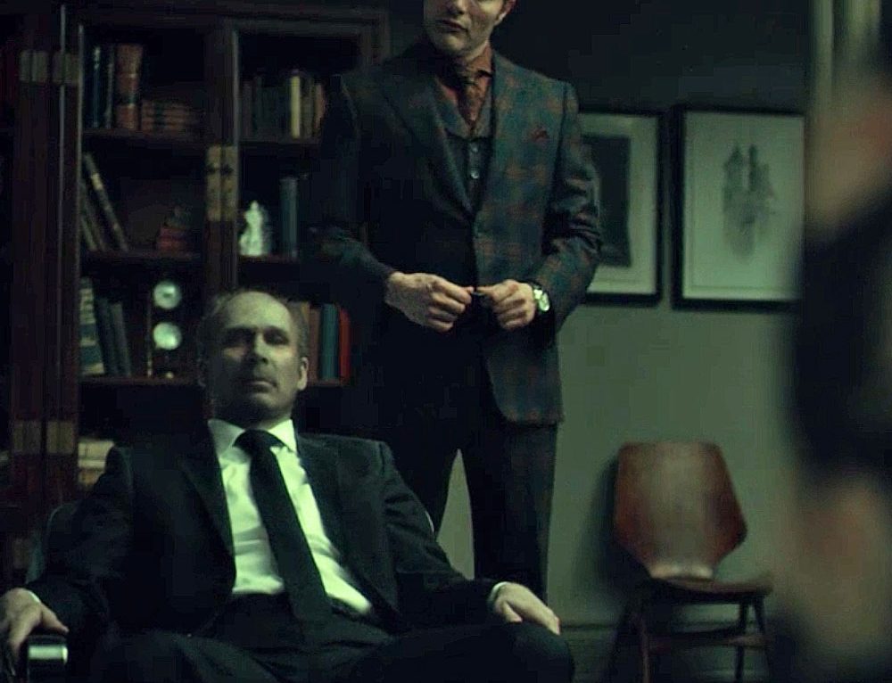 Hannibal's Maroon Milestone Leather Jacket for a Visit to the Catacombs